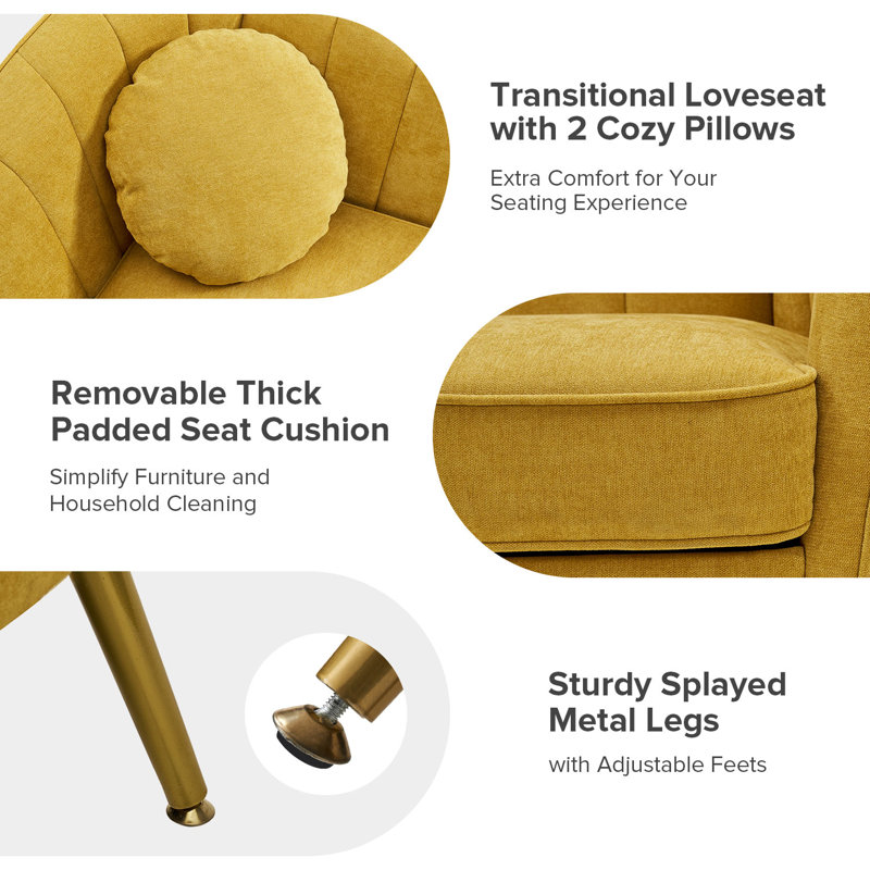 Willa Arlo Interiors Sidwell 64.6'' Upholstered Loveseat & Reviews | Wayfair